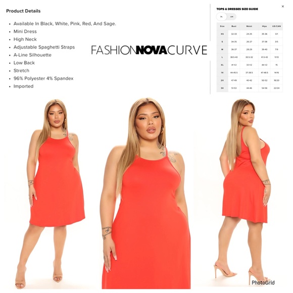 Fashion Nova | Dresses | Fashion Nova 3x Plus Size Red Melisa Mini ...